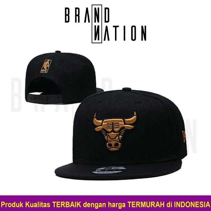 Jual Topi SNAPBACK Chicago Bulls Black Gold NBA Basketball Snapback ...