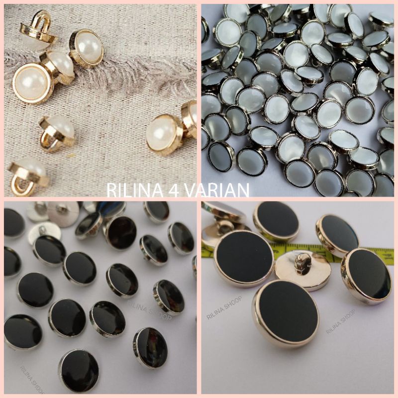 Jual Kancing Baju Mutiara - Kancing Jamur Mutiara Silver Gold 100 pcs ...
