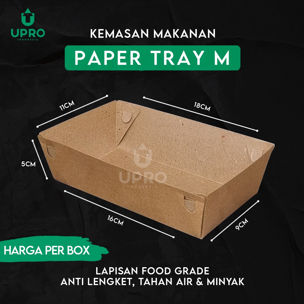 Jual Paper Tray M Dine In Laminasi Tebal 290 gsm Paper Kraft Tebal ...