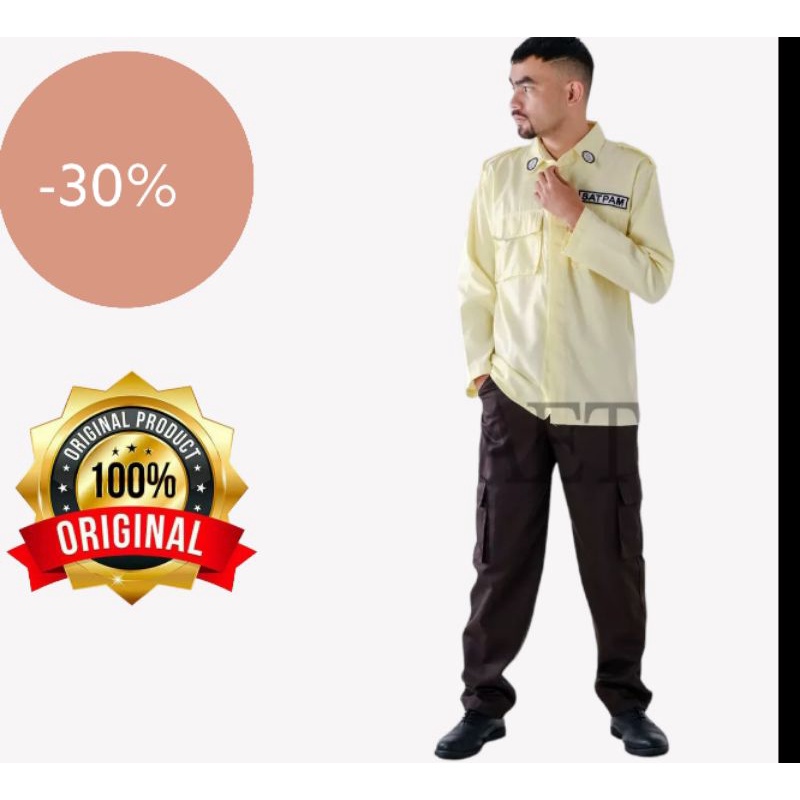 Jual STELAN SERAGAM CREAM SECURITY SERAGAM SATPAM CREAM PDL PDH ATASAN BAWAHAN SERAGAM SATPAM ...