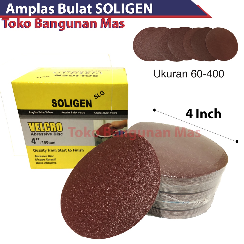 Jual Amplas Bulat 4" inch SOLIGEN Velcro AMPLAS Bulat 4 inch Soligen ...