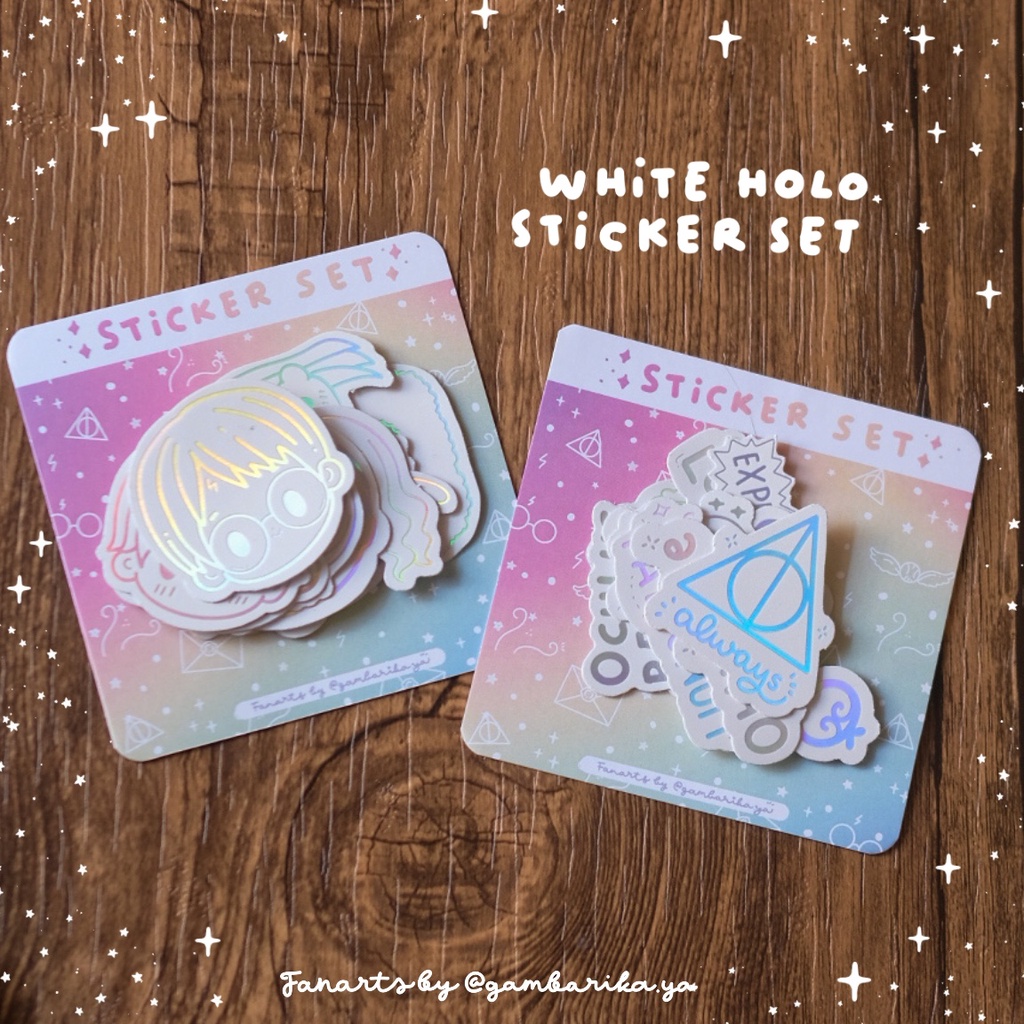 Jual harpot white holo sticker | Shopee Indonesia