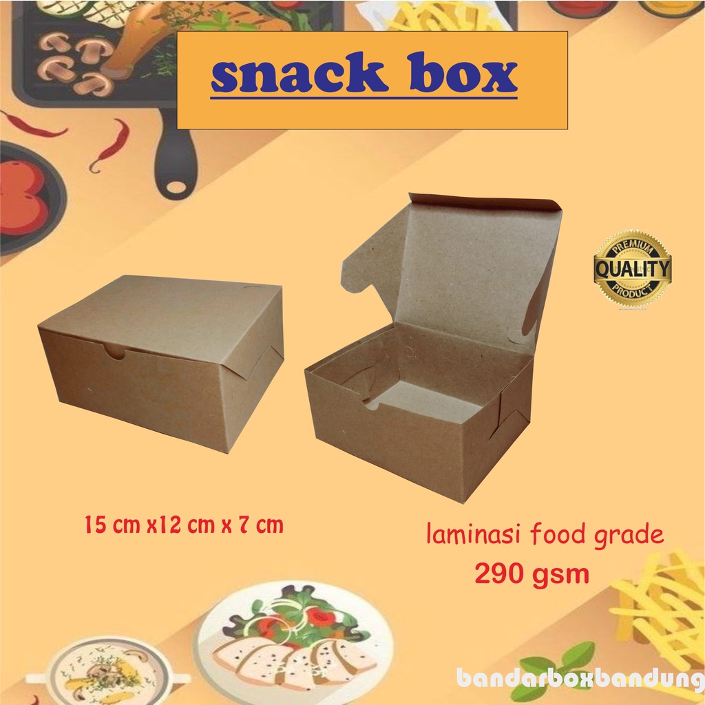 Jual DUS SNACK BOX KRAFT /KOTAK KUE /BOX FRIED CHICKEN /ROTI BAKAR ...
