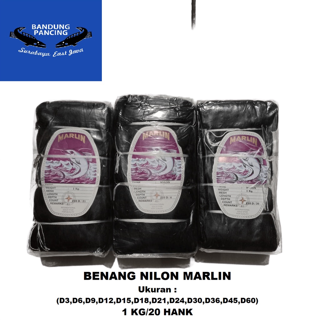 Jual BENANG NILON MARLIN WARNA HITAM | Shopee Indonesia