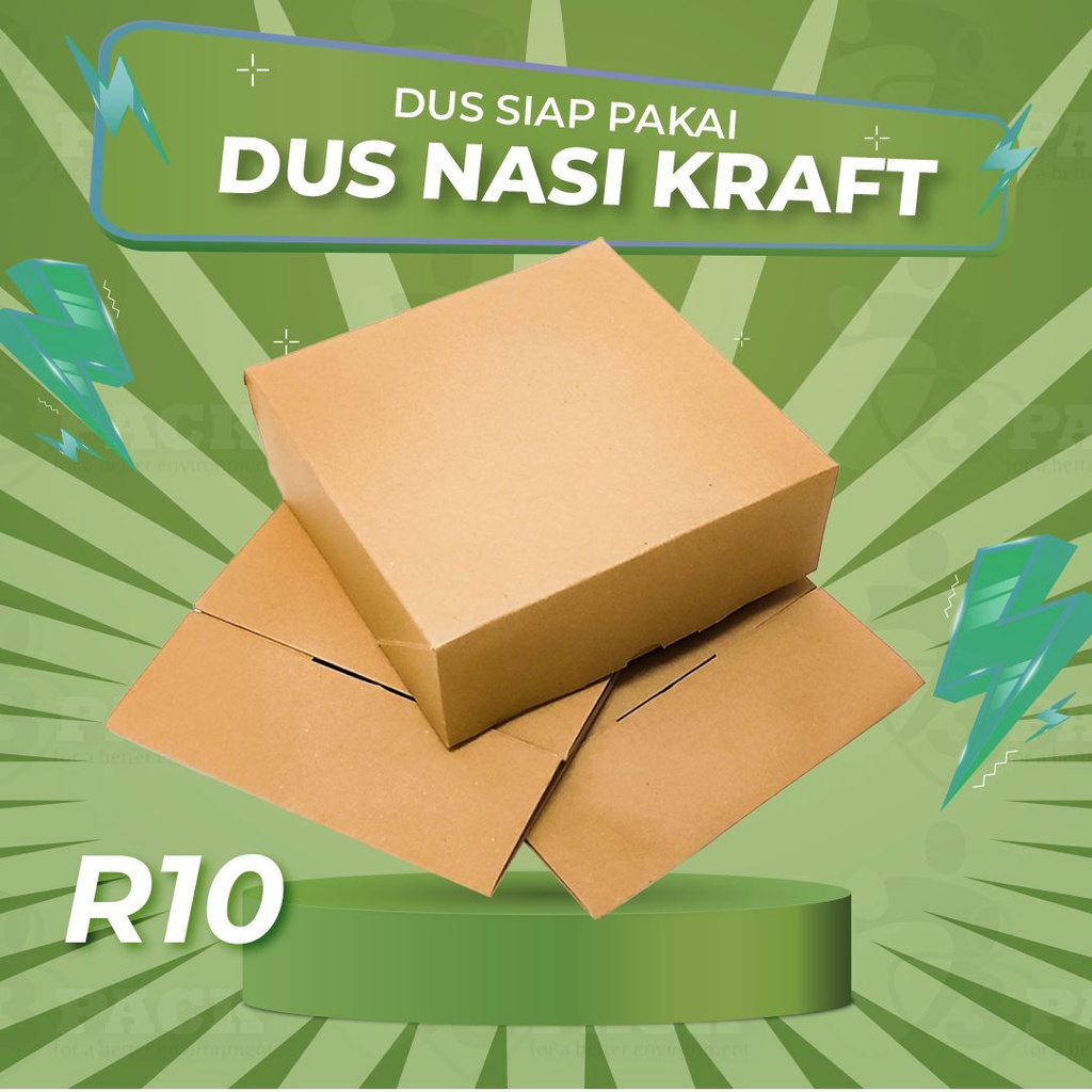 Jual DUS NASI R10 20x20 SIAP PAKAI 350gsm / BOX KATERING R10 20x20 ...