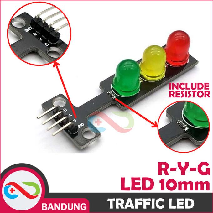 Jual MODUL LED LAMPU LALU LINTAS TRAFFIC LIGHT MODUL 5V 8MM R-Y-G ...