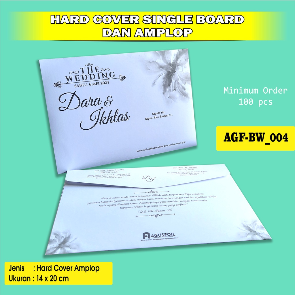 Jual Undangan Pernikahan Hard Cover Amplop Elegan Mewah AGF_BW | Shopee Indonesia
