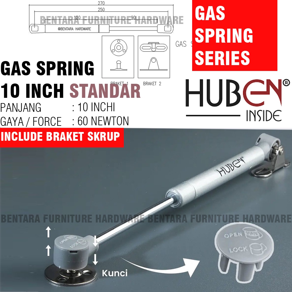 Jual HUBEN 10 INCHI x 60 NEWTON GAS SPRING HIDROLIK - Upward Hidrolik ...