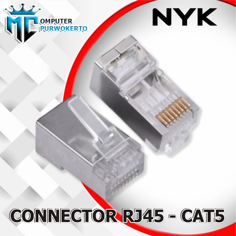 Jual Konektor RJ 45 cat 5 Original Besi NYK Connector Kabel lan RJ45 ...