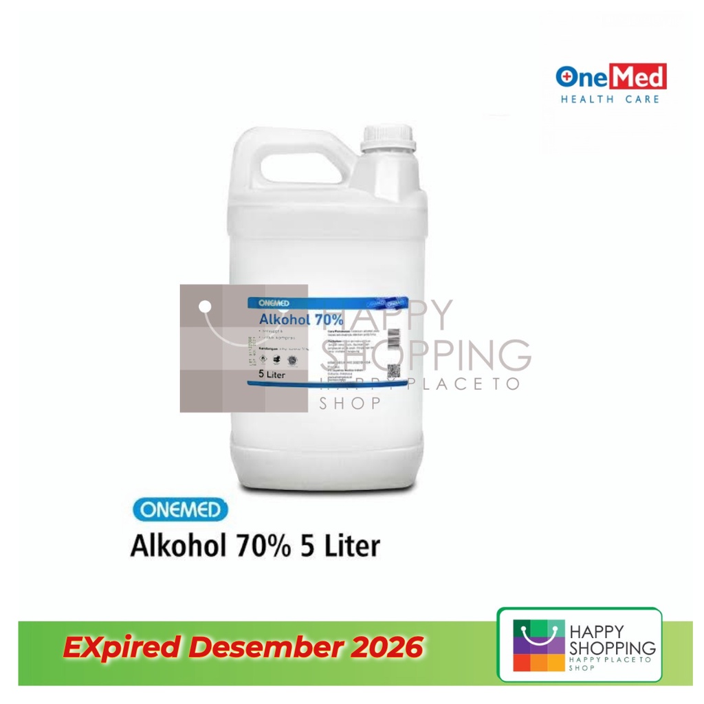 Jual Onemed Alkohol 70% 5 liter / Alcohol 70 medis Food Grade / Alkohol ...