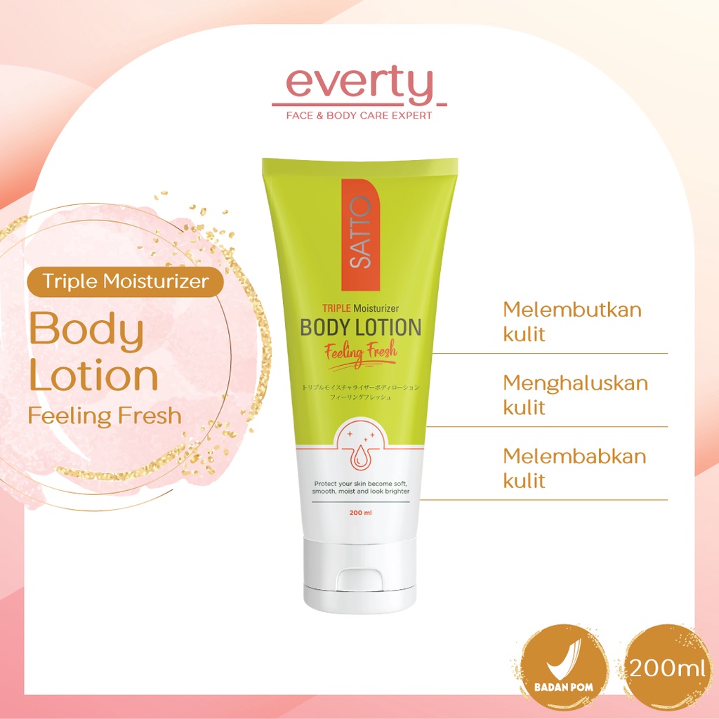 Jual Satto Triple Moisturizer Body Lotion Feeling Fresh 200 ml | Shopee ...