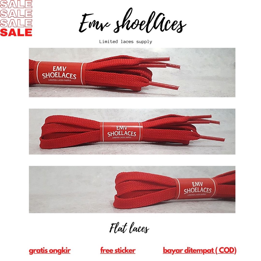 Jual TALI SEPATU BASIC WARNA MERAH PANJANG 120CM | Shopee Indonesia