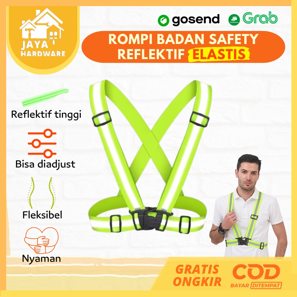 Jual Rompi Proyek Safety Reflektor Bahan Karet Elastis Model V | Jas ...