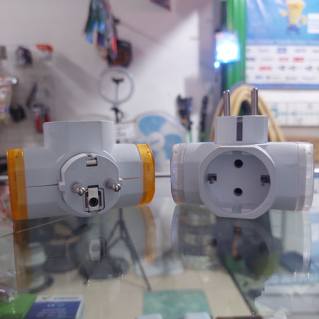 Jual Steker T Arde Tofuda Cabang 3 Colokan T Besar 10A 250V Cabang Tiga ...