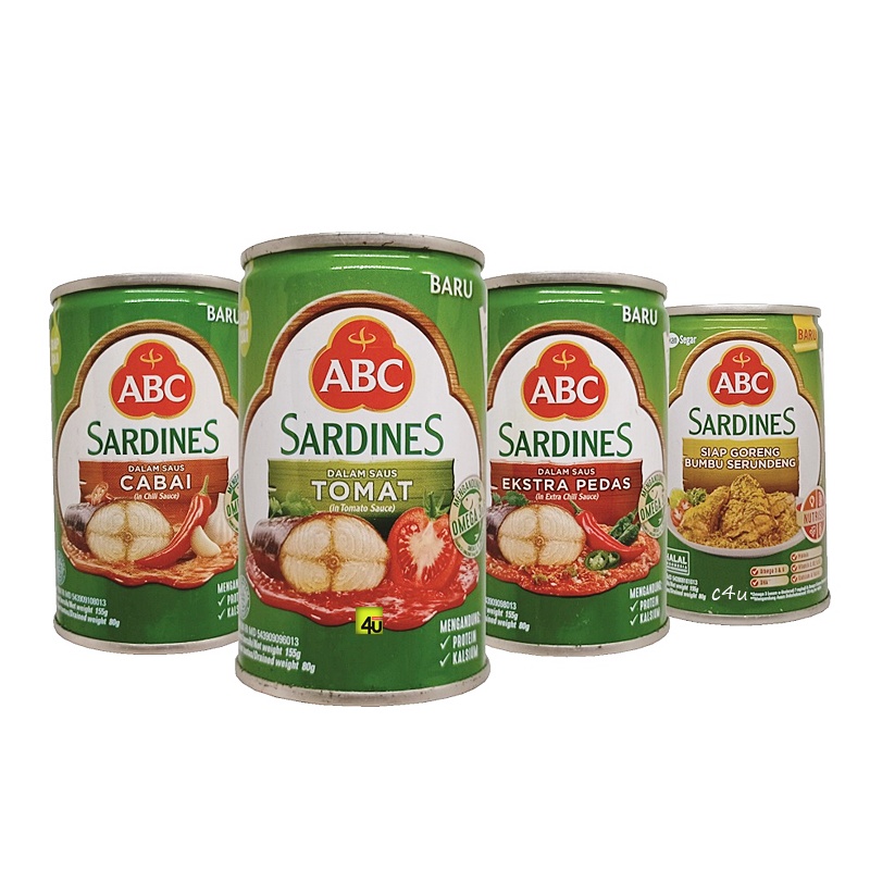 Jual ABC Sardines Dalam Saus - Sarden Kemasan Kaleng Kecil 155g ...