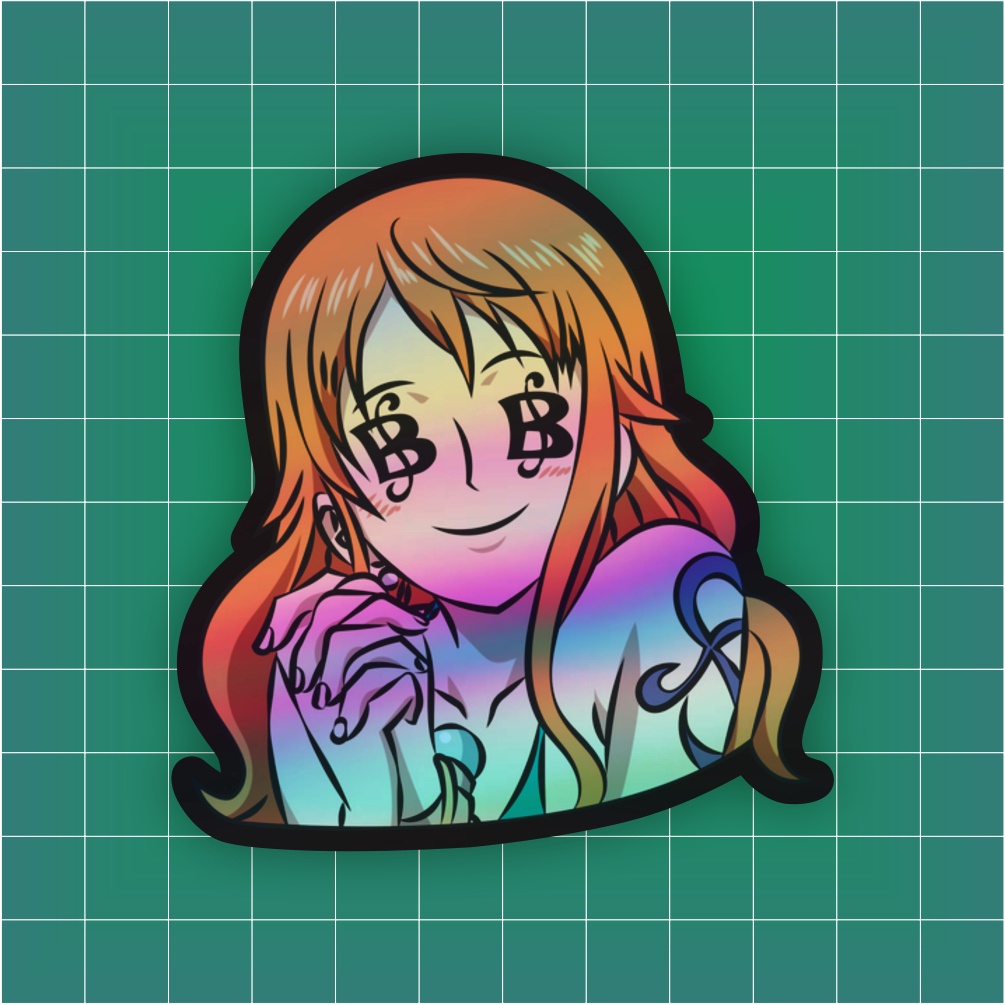 Jual Sticker Anime Hologram Nami One Piece ukuran 7 cm | Shopee Indonesia
