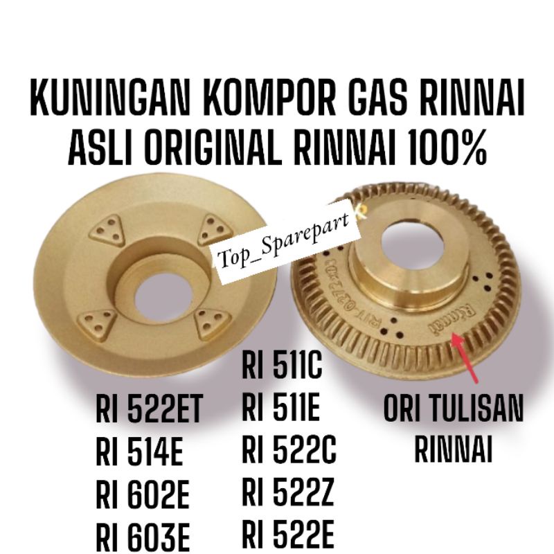 Jual BURNER/KUNINGAN KECIL KOMPOR GAS RINNAI ORIGINAL 511C 511E 511CE ...
