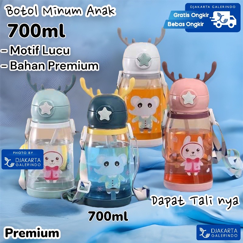 Jual Botol Minum Anak Lucu Tanduk Rusa 700ml - 600ml - Free tali ...