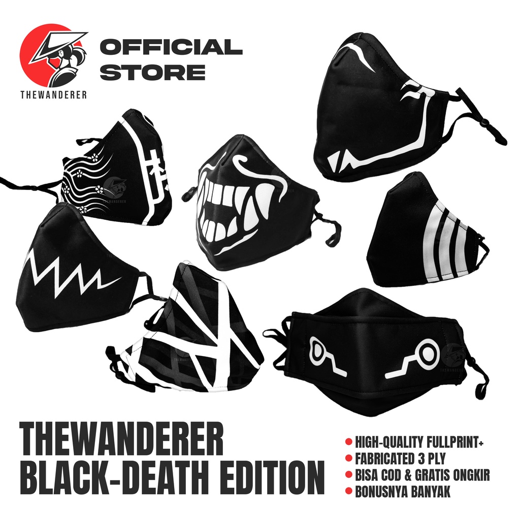 Jual THEWANDERER x Masker Kain Hitam Earloop Aksesoris Kendaraan Motor ...