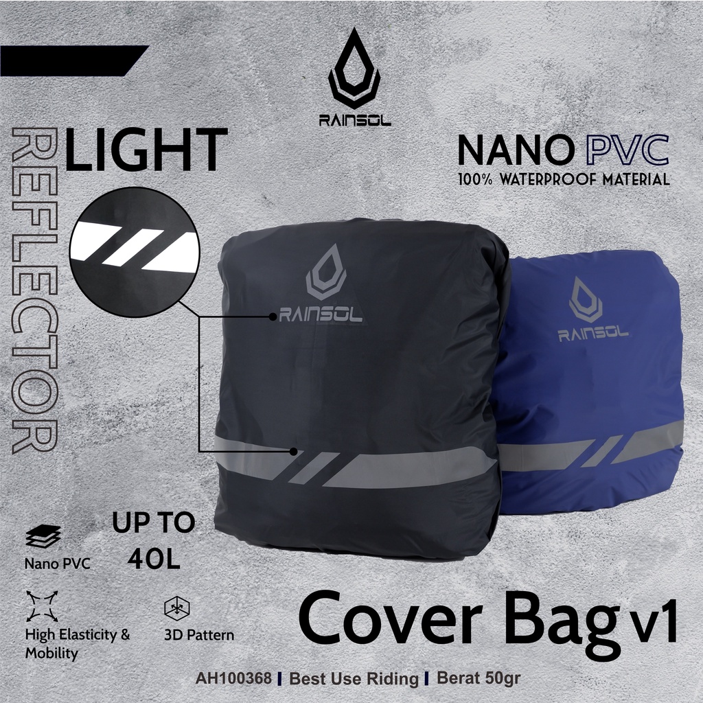Jual Jas Hujan Tas Ransel Rainsol | Rain Cover Bag v1 | 40L ...