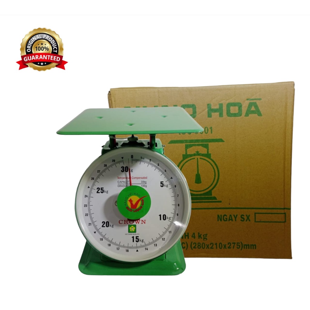 Jual Timbangan Manual Jarum CROWN NON HOA VIETNAM 30KG Spring Dial Scale Besi Plat Datar Rata ...