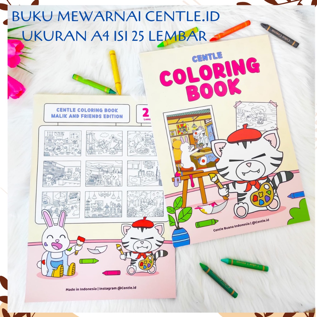 Jual COLORING BOOK CENTLE.ID MACAN BUKU GAMBAR MEWARNAI UKURAN A4 ISI ...