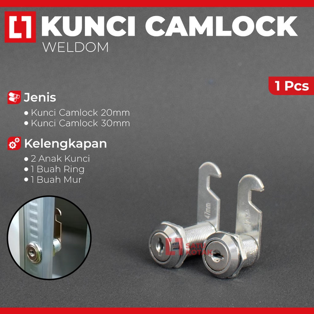 Jual WELDOM Kunci Camlock Lemari Loker Laci Box Kotak Panel 20mm / 25mm / 30mm | Shopee Indonesia