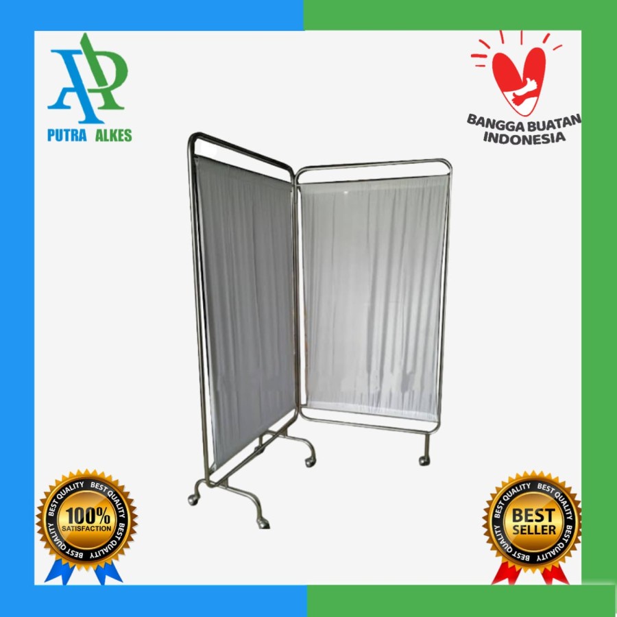 Jual Bed Screen | Sekat Ruangan 2 Bidang Stainless | Bed Screen Double ...