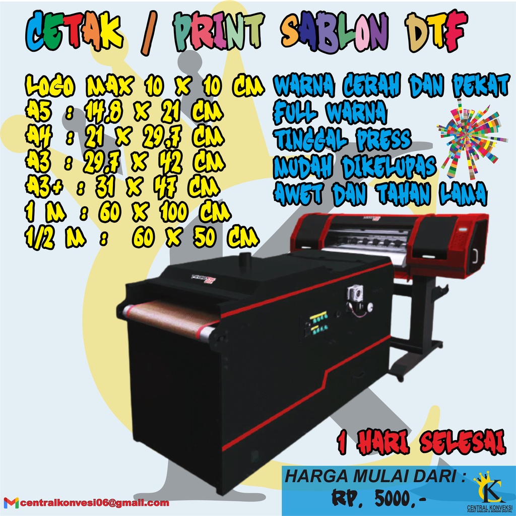 Jual Print / Cetak Sablon DTF Full Warna Murah | Shopee Indonesia