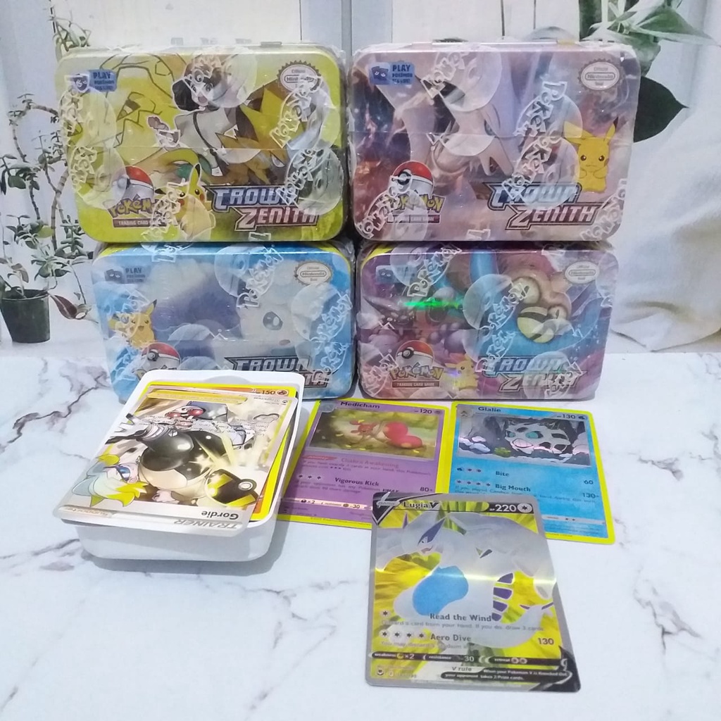 Jual Mainan Pokemon Kemasan Kaleng 1 Box Isi 39 Lembar Kartu Pokemon ...