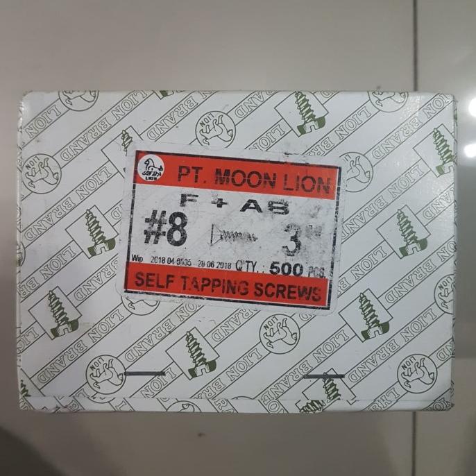 Jual (500 PCS) #8 x 3 " inch MOON LION Screw Sekrup Skrup Kayu / 1 DUS ...