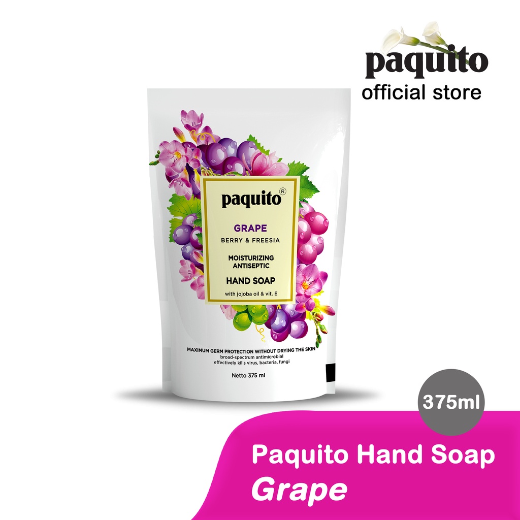 Jual Hand Soap Antiseptic Paquito GRAPE BERRY & FREESIA Refill 375 mL ...