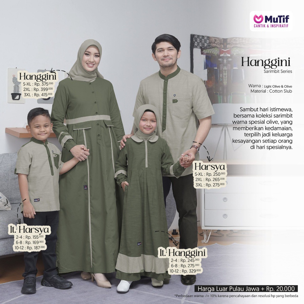Jual (COD) SARIMBIT KELUARGA MUTIF HANGGINI LIGHT OLIVE - OLIVE ...