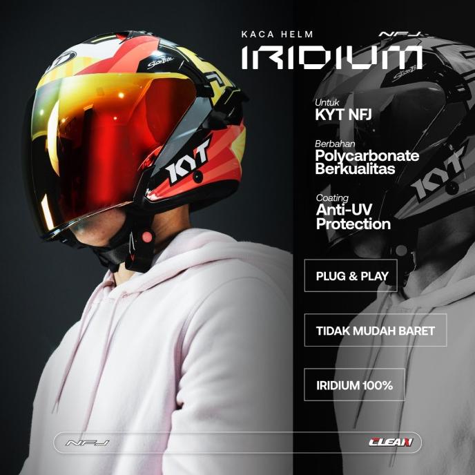Jual jual CLEAN Kaca Helm Iridium (No.43) KYT NFJ Half face | Shopee ...