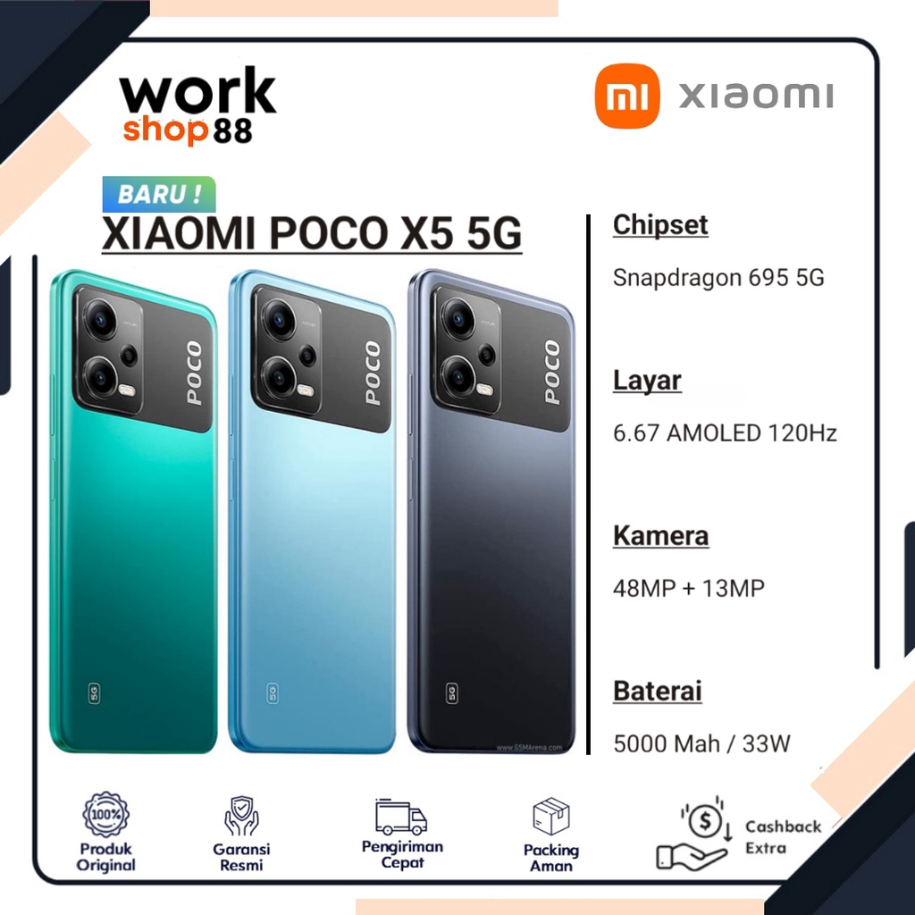 Jual Produk Baru - Hp Xiaomi POCO X5 5G - [8GB + 5GB Extended Up To Ram ...
