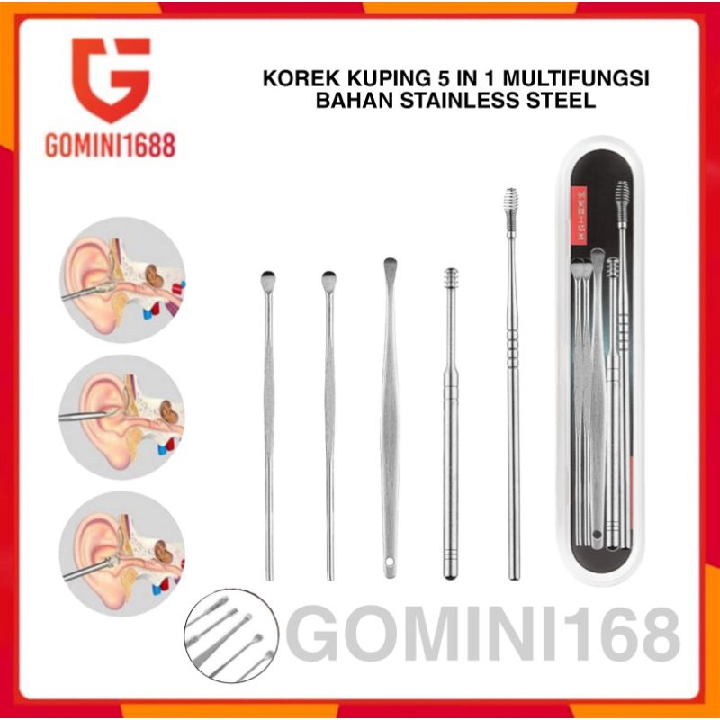 Jual Alat Korek Kuping Telinga Pembersih Kotoran Ear Wax Stainless ...