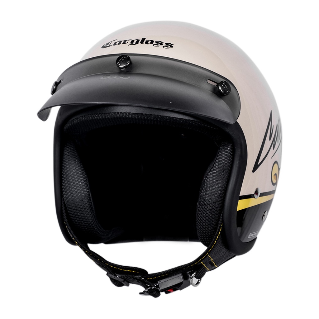 Jual Cargloss CFM Retro Pet Mini Helm Half Face - Speed Duck Avorio ...