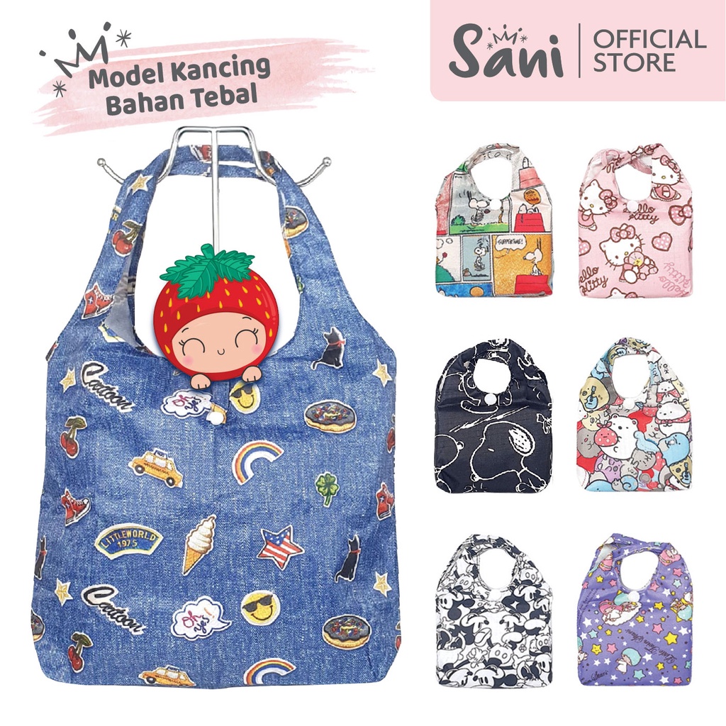 Jual Tas Belanja Lipat / Tas Belanja Lipat Kancing / Shopping Bag Lipat / Tas Lipat / Eco Bag ...