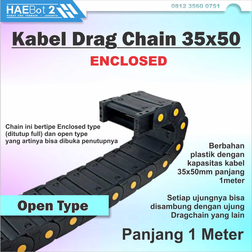 Jual [HAEBOT 2] Kabel Cable Drag Chain Dragchain 35x50 Enclosed Open ...