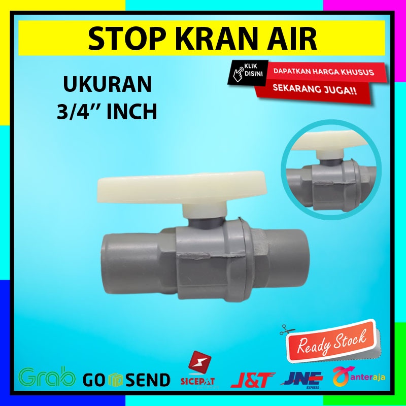 Jual BALL VALVE 3/4 STOP KRAN AIR PIPA PENYAMBUNG PIPA PVC | Shopee ...