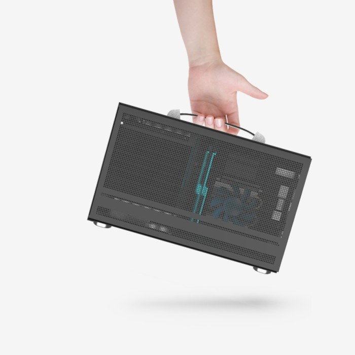 Jual Pccooler Mini I100 Pro Mesh ITX Case For PC + Riser Vertical GPU ...