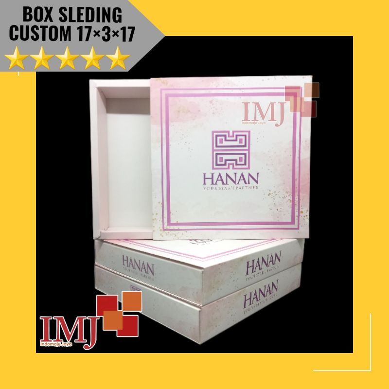 Jual BOX HIJAB SLIDING CUSTOM DESAIN 17×17×3 BOX HIJAB CUSTOM KARDUS ...