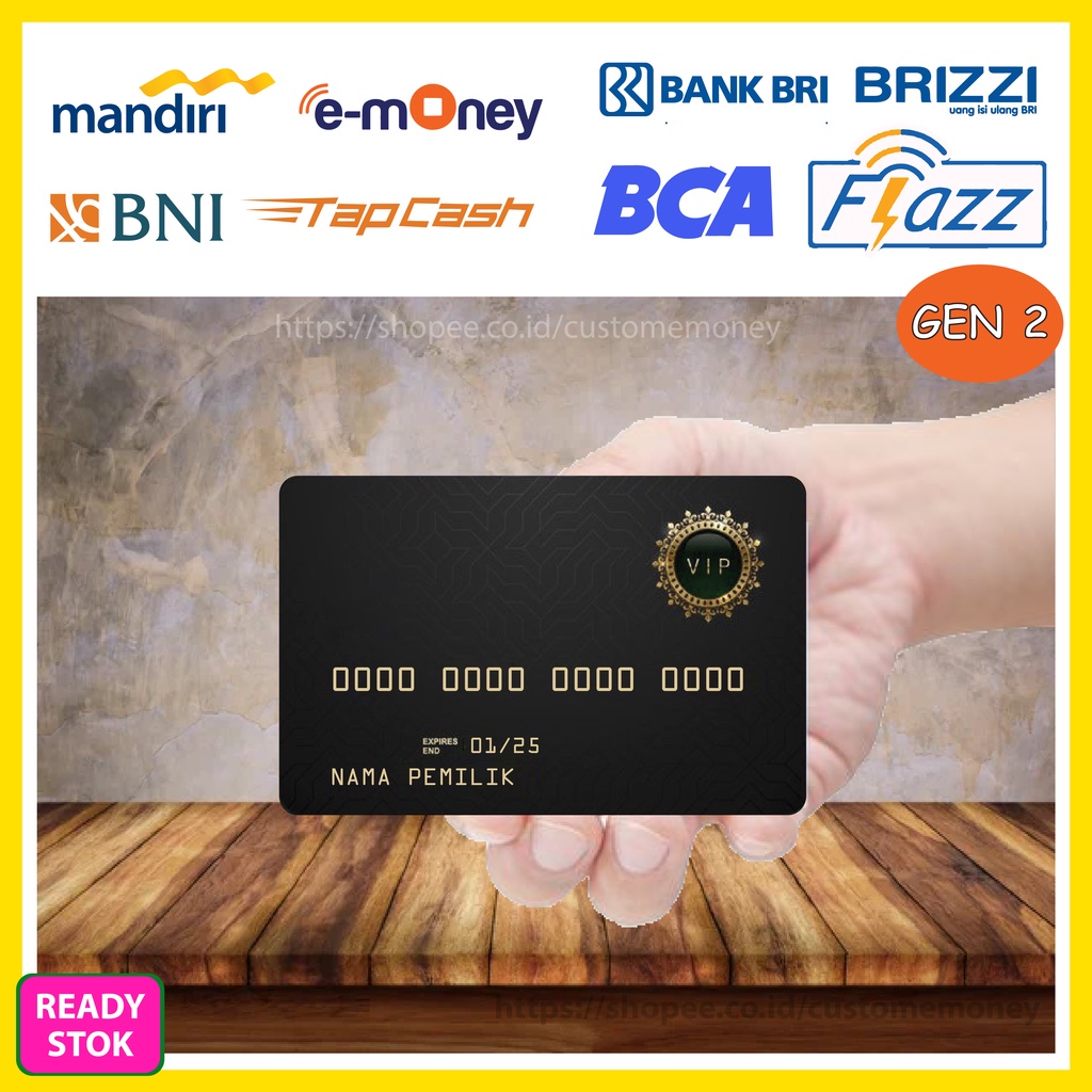 Jual KARTU EMONEY DESIGN VIP BLACK CARD KARTU ETOLL E-MONEY MANDIRI ...