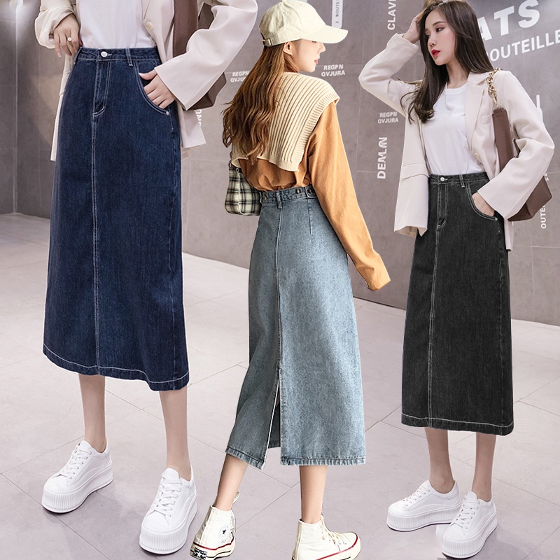 Jual KARAKOREA 6232 Suzy Denim Skirt/Rok Denim/Rok Kerja/Rok jeans ...