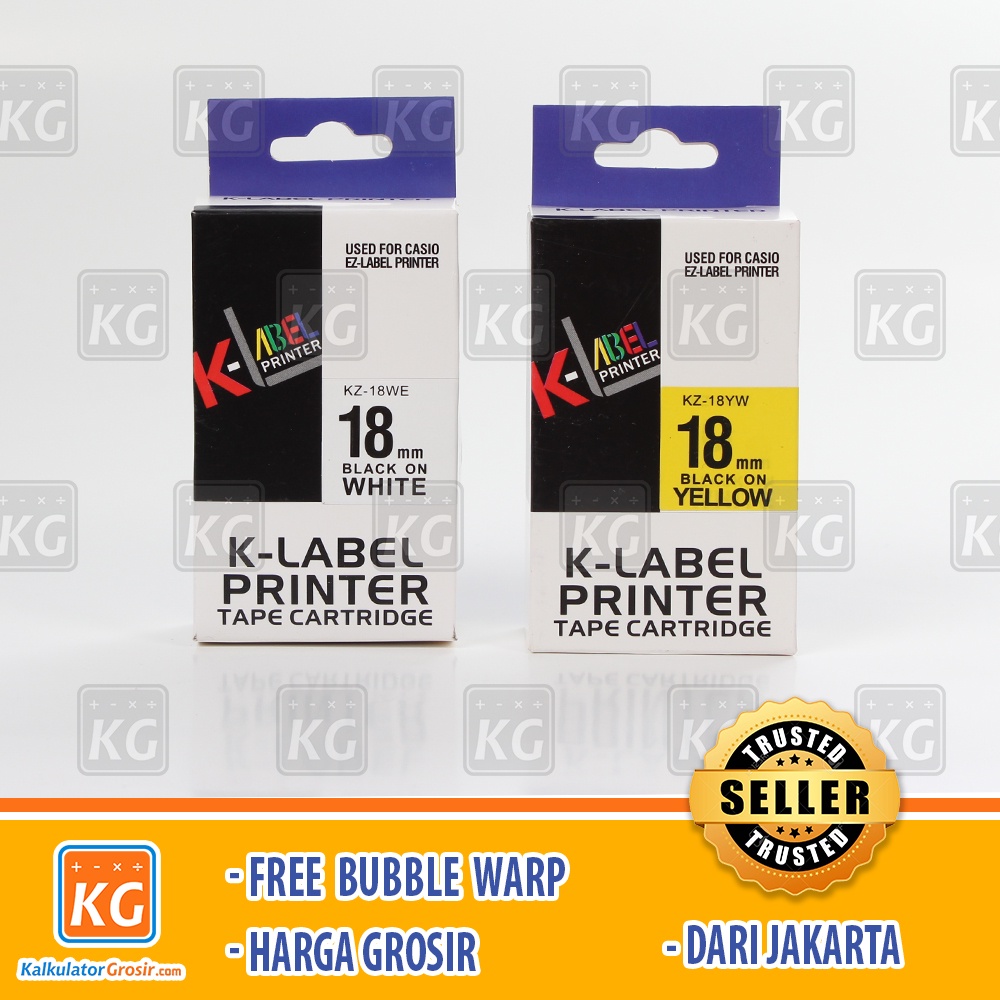 Jual Kertas K Label 18mm / K Label 18 mm - Label Casio 18mm Compatible ...