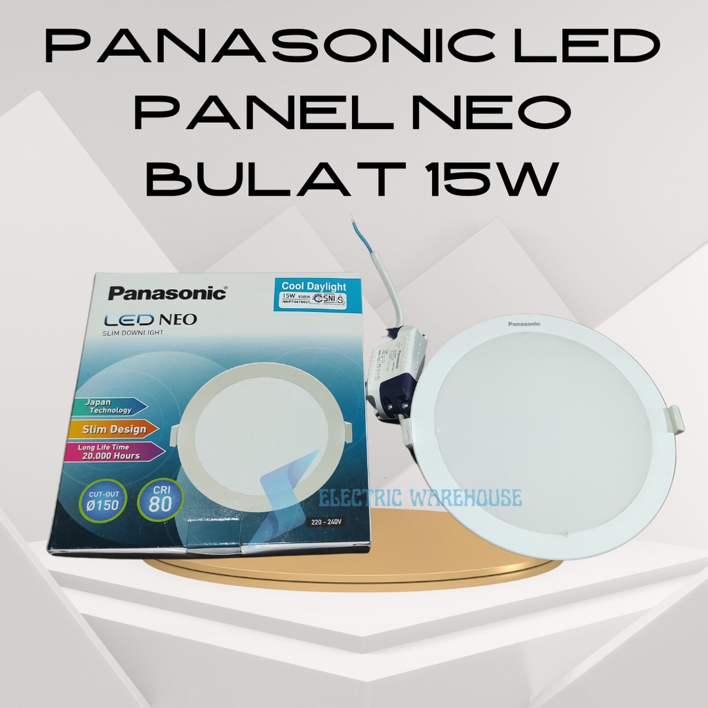 Jual PANASONIC LAMPU DOWNLIGHT LED BULAT NEO 15 W PUTIH KUNING INBOW IB ...