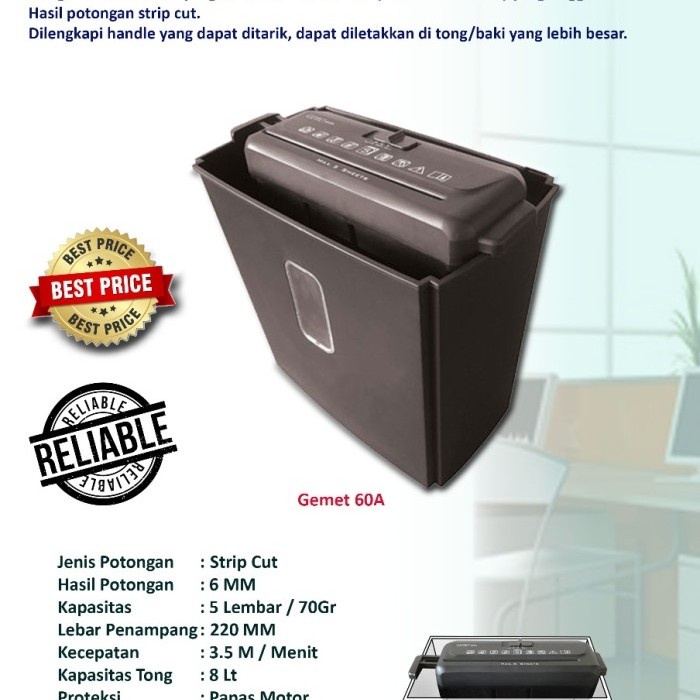Jual Crash Mesin Penghancur Dokumen Kertas Strip Cut Small Size Gemet ...