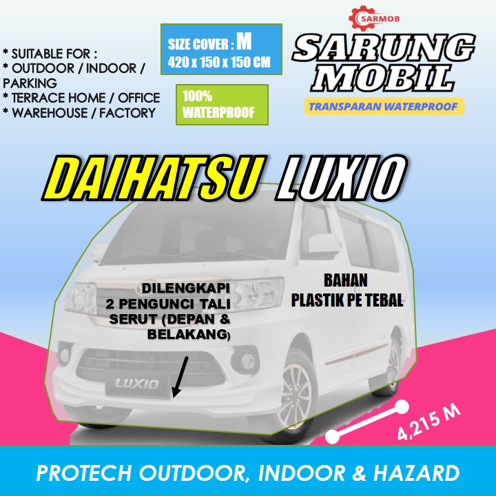 Jual Cover Mobil Transparan DAIHATSU LUXIO Plastik 80 micron Plastik ...
