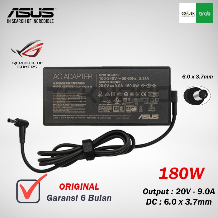 Jual Adaptor Charger Asus ROG Zephyrus G GA502 GA502D GA502DU 20V 9A ...