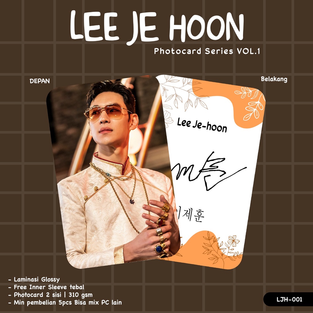 Jual PHOTOCARD SERIES VOL.1 LEE JE HOON SELFIE EDITION TTD ACTOR KOREA TERBARU GLOSSY 2 SISI ...